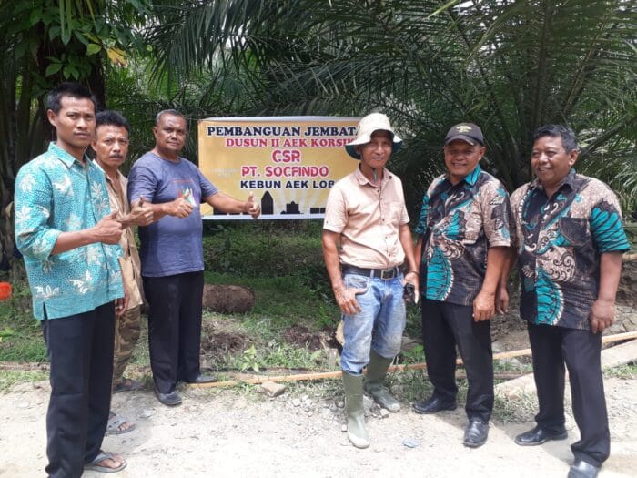Melalu CSR, PT Socfindo Perkebunan Aek Loba Bangun Jembatan